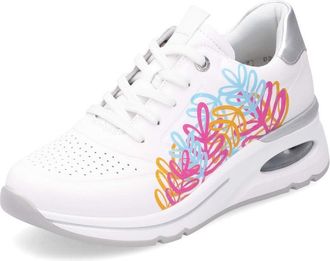Remonte Damen Low-Top Sneaker D2H02, Frauen Halbschuhe,lose Einlage,Laufschuhe,schnürschuhe,schnürer,Plateausohle,Sportschuhe,Weiss Kombi (80),41 EU