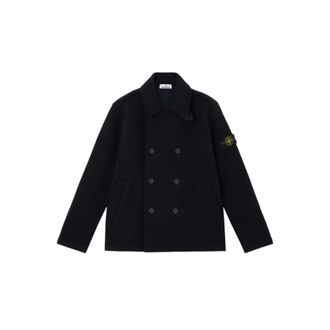 Stone Island Felted RWS Wool Caban - - Jackets - Herren - Blau - XL