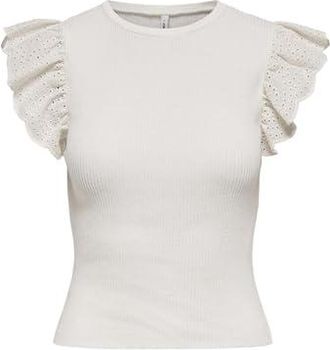 Only Onlsia Life SL Mix Top KNT, Cloud Dancer, M Femmes