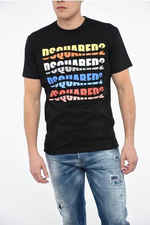 Dsquared2 Crewneck COLOR WAVE T-Shirt with Multicolored Lettering size 3xl