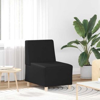 vidaXL Unit&eacute; de Sofa Modulaire Sans Accoudoirs Noir 55 x 74 x 82 cm Vidaxl