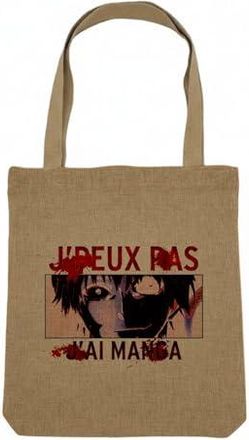 Fabulous Sac Shopping Tote Bag Aspect Lin - Jpeux Pas Jai Manga Kaneki Anime Otaku Manga Fanart - Sac de Courses Toile Epaisse 360g Beige Naturel Cabas Port&eacute; E