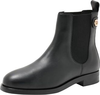 Tommy Hilfiger Bottines Chelsea Femme Stud Leather Low en Cuir, Noir (Black), 39