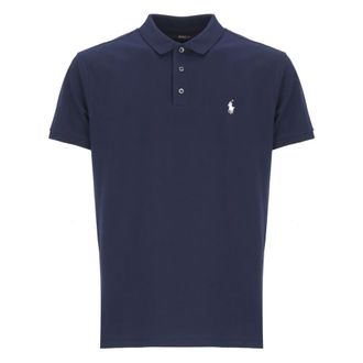 Ralph Lauren Homme, Tops, Bleu, Taille: M Polo en maille stretch &agrave; manches courtes