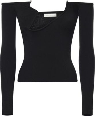 CHRISTOPHER ESBER Femme, Tops, Noir, Taille: 38 FR Odessa Arced Knitted L/S Top