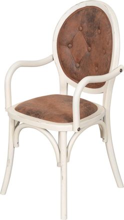 Biscottini International Thonet Esszimmerst&uuml;hle aus Holz und Kunstleder, 45 x 47 x 96 cm, Sessel aus Kunstleder, Vintage-Stil, gepolsterter Sessel f&uuml;r Wohnzimmer und K&uuml;che, kl