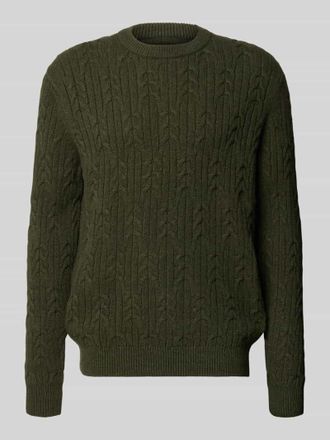 Fynch-Hatton Strickpullover aus Baumwoll-Woll-Mix mit Zopfmuster