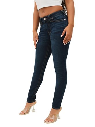 True Religion Damen Halle Mid Rise Super Skinny Fit Jeans Denim Single Needle Stitching, Indigo-Upgrade, 31