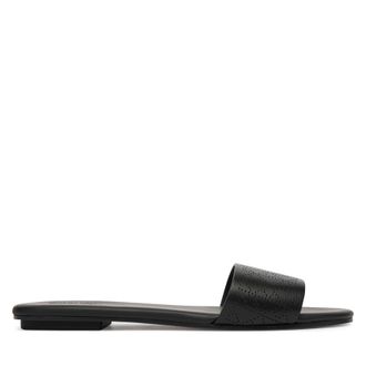 Calvin Klein Pantoletten Calvin Klein Org Flat Sndl One Bar Lth Aop HW0HW02857 Schwarz