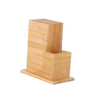 Amosfun Bambus Messerhalter K&uuml;chenblock Aufbewahrungsregal Mit Rutschfestem Boden F&uuml;r K&uuml;chenmesser Organizer