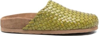 Dragon Diffusion Femme, Chaussures, Vert, Taille: 37 EU Mule en cuir tress&eacute;