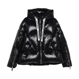 Khrisjoy Gl&auml;nzende Daunenjacke mit Kapuze - - Jackets - Damen - Schwarzk - 3XS