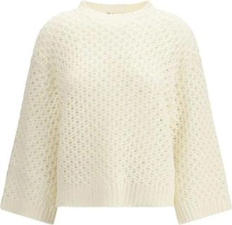 Fabiana Filippi Femme, Pulls, Beige, Taille: 40 FR Fleece Wool SweaT-shirt