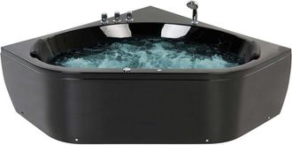 Beliani Beliani - Badewanne Schwarz 140 x 140 cm Sanit&auml;racryl mit Massagefunktion Modern