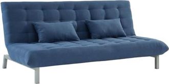 Vente-Unique Canap&eacute; 3 Places Convertible clic clac en Tissu Hornet - Bleu