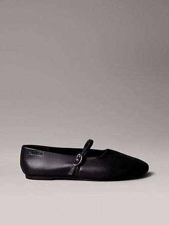 Calvin Klein Ballerinas Aus Leder Mit Quadratischer Spitze - Black - Damen - EU 36