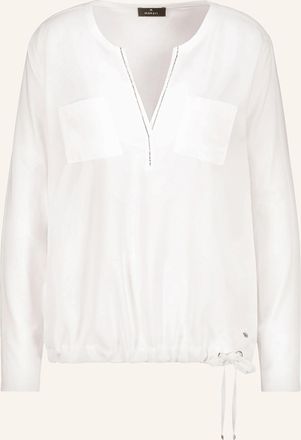 Monari Monari Blusenshirt Im Materialmix Mit Schmucksteinen weiss