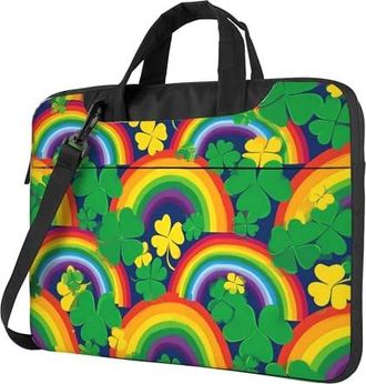 Generic Rainbow Clover Sac pour ordinateur portable de 15,6, housse de protection antichoc pour ordinateur portable de 15,6, motif tr&egrave;fles pour homme et femme