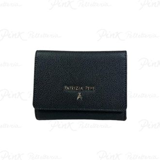 Patrizia Pepe Lettering Medium Leder-Geldb&ouml;rse - - Accessories - Damen - Schwarzk - ONE SIZE