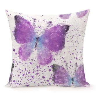 Generic Zierkissenbez&uuml;ge Schmetterlingssterne Lila Cushion Covers Maschinenwaschbar Sofakissenh&uuml;llen Fashion Kissenh&uuml;lle for Camping Heimdekor Bett 45X45Cm