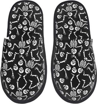 Generic Des Squelettes Qui Dansent Unisexe Chaussons Peluche Slippers L&eacute;g&egrave;res Pantoufles Pour Hiver Ext&eacute;rieur Automne L