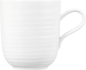 SELTMANN WEIDEN Terra Milchkaffeetasse, 400 ml, Cappuccinotasse mit spiralförmigem Relief, Spülmaschinen- und mikrowellenfest, Porzellan, Weiß