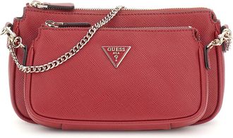 Guess Noelle Damen-Umh&auml;ngetasche, Doppeltasche, Granat, One Size, Noelle II Double Pouch Crossbody