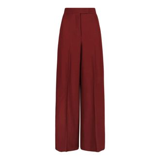 Max Mara Cotton Gabardine Jersey Hosen - - Trousers - Damen - Rot - XS