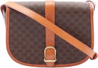 Celine Pre-owned Sac bandouli&egrave;re en toile enduite PVC et cuir - Femme - Pre-owned - Brun - Taille: ONE Size