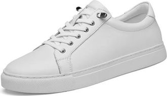 Generic Baskets en cuir véritable pour homme - Blanches - Chaussures décontractées douces et respirantes - Baskets tendance pour homme, blanc, 39 2/3 EU