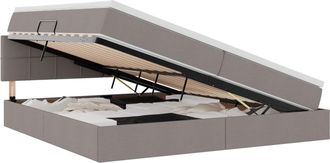 vidaXL Letto Con Contenitore Led E Materasso Tortora 200 X 200 Cm Vidaxl
