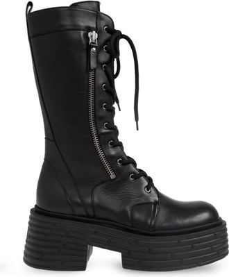 AGL Agl, Femme, Chaussures, Noir, Taille: 37 1/2 EU Lignes Leather Platform Bottes