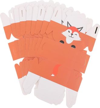 Cabilock 20 St&uuml;cke Keksbox Papier Pl&auml;tzchenbox Kuchen Schachtel Fuchs Cookie Box Geschenkbox Candy Box Geb&auml;ckdose BonbonsTragetaschen S&uuml;&szlig;igkeit Dosen f&uuml;r B&auml;cke