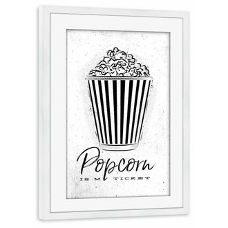 artboxONE Poster mit Rahmen weiß 30x20 cm Popcorn Movie von Anna Kozlenko - gerahmtes Poster