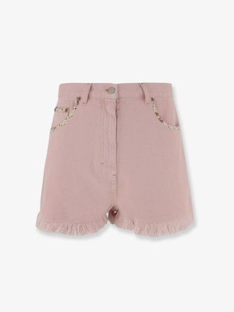 Valentino Denim shorts with frayed edges - VALENTINO - gender_Woman
