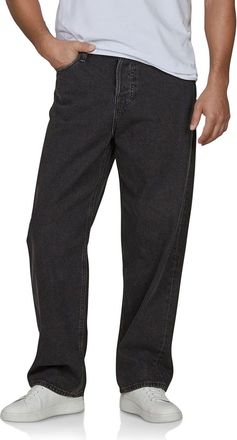 Jack & Jones Jeans Herren Baggy Fit Baumwolle JJIALEX JJCOOPER Weite Jeanshose Hose Denim, Länge:32L, Farbe:Black Denim (12281038), Weite:31W