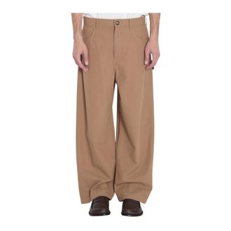 Loewe Homme, Pantalons, Beige, Taille: L Wide Leg Pantalons
