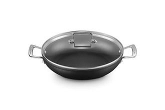 LE CREUSET Le Creuset Sauteuse Provençale Anti-Adhérente en Aluminium Forgé avec Couvercle, 28 cm, Anthracite/Argenté,51107280010502