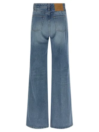 Ami Stonewashed Flared Jeans - Blue