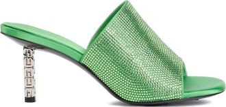Givenchy Sandalen - Green G Cube Mules In Satin With Strass - Gr. 36 (EU) - in Grün - für Damen