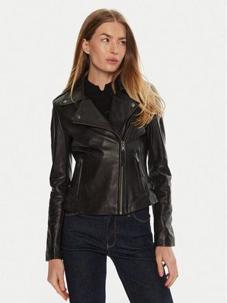 Serge Pariente Lederjacke City Girl Schwarz Regular Fit