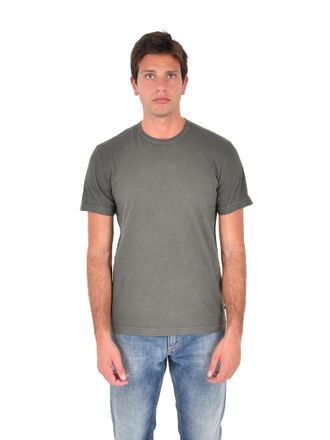 low brand Mens Ribbed Crewneck T-Shirt Green Wool T-Shirts And Polos