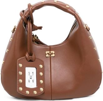 Ganni Mini Hobo Stud-embellished Totebag