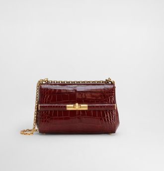 Dolce & Gabbana Mini City Bag Marlene Aus Gl&auml;nzendem Alligatorleder - Frau Schulter- Und Umh&auml;ngetaschen Burgunderrot Onesize