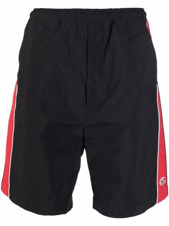 Diesel Zweifarbige Joggingshorts - Schwarz