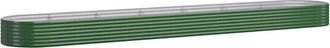 vidaXL Lit sur&eacute;lev&eacute; de jardin Acier galvanis&eacute; 544x100x36cm Vert vidaXL