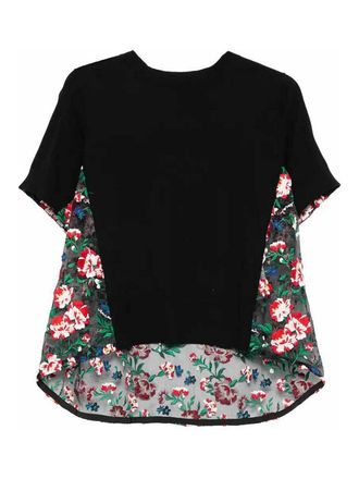 sacai Rundhalspullover - Schwarz