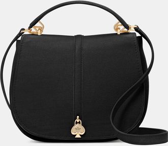 Kate Spade New York Kate Spade Kayla Satteltasche Aus Genarbtem Leder f&uuml;r Frauen in Schwarz | Leder