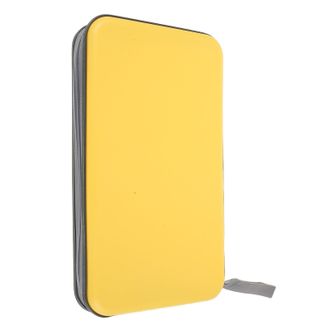 SOLUSTRE DVD Aufbewahrungstasche aus Sto&szlig;festem Kunststoff mit Rei&szlig;verschluss 80 F&auml;cher Kompakter CD und DVD Organizer in Gelb f&uuml;r Musik Spiele und Mobiles Auf