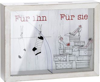 Gilde Spardose F&uuml;r ihn f&uuml;r sie MDF 4,2x22x17cm